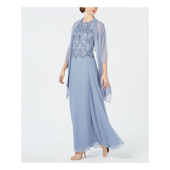 J Kara | Dresses | Nwt Jkara Womens Light Blue Sleeveless Jewel Neck ...
